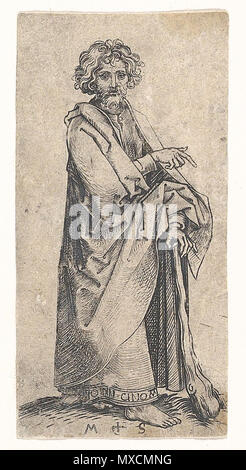 This engraving of Saint Judas Thaddaeus by Martin Schongauer, circa ...