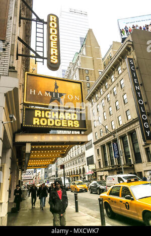 "Hamilton" Marquee at the Richard RodgersTheatre, Times Square, NYC ...