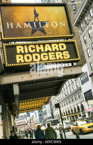 "Hamilton" Marquee at the Richard RodgersTheatre, Times Square, NYC ...