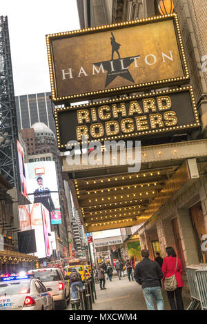 "Hamilton" Marquee at the Richard RodgersTheatre, Times Square, NYC ...