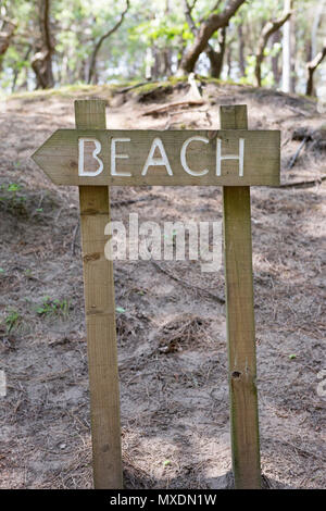Beach sign, Formby, Merseyside, UK Stock Photo - Alamy