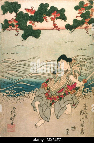 Danzo Ichikawa V as Shunkan is a Kabuki portrait capturing the actor in ...
