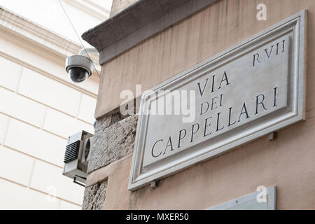 Via dei Cappellari street sign in Rome Stock Photo - Alamy