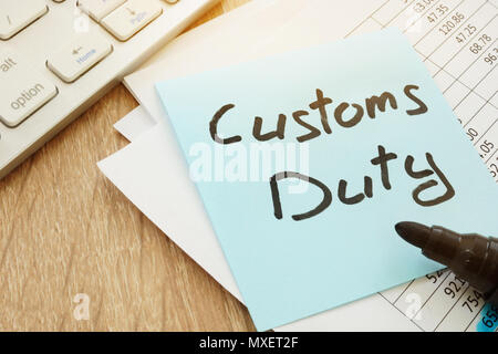 Customs Declaration Form Invoice Freight Parcel Concept Stock Photo - Alamy