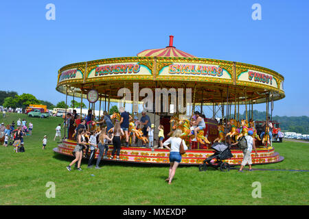Fairground and merry-go-round at the annual Sherborne Castle Country ...