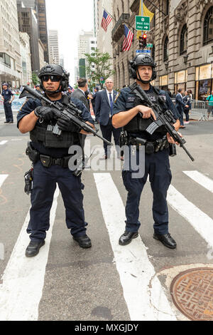 Members of the NYPD Counter Terrorism unit patrolling New York harbour ...