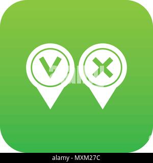 Tick affirmative and negative icon digital red Stock Vector Image & Art ...