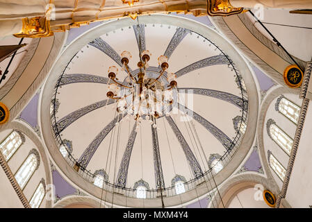 Interior view of Emir Sultan Mosque at Emir Sultan Complex or Sultan ...