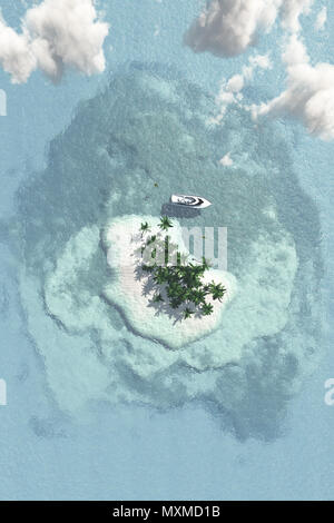 Tropical island, view from above Stock Photo - Alamy