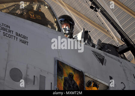 Lt. Col. John Marks, a pilot with the 303rd Fighter Squadron, parks his ...