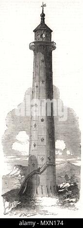 cast iron lighthouse constructed for the Great Isaac Cay rocks Bahamian ...