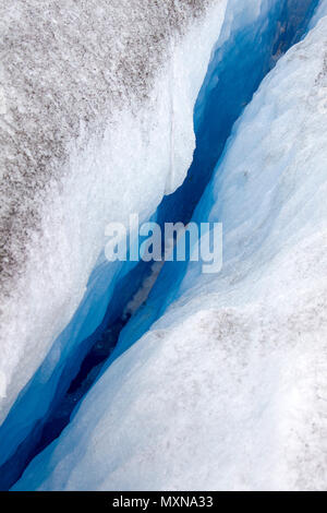 Crevasse at Juneau Icefield, Mendenhall glacier, Alaska, North Pacific ...