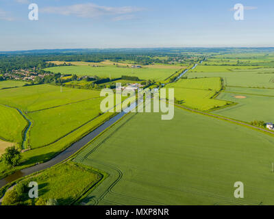 Aerial view of The Royal Military Canal, Hamstreet, Kent, UK Stock ...