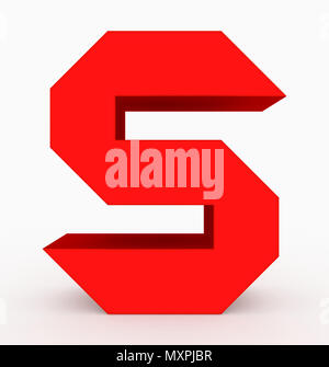 letter W 3d cubic red isolated on white - 3d rendering Stock Photo - Alamy