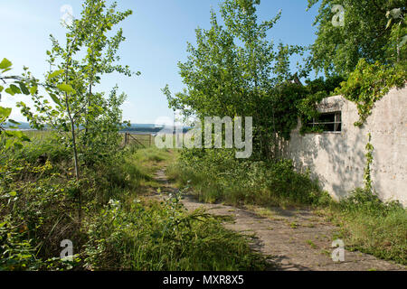 The abandoned Aust Ferry with the Severn Bridge behind, scene of the ...
