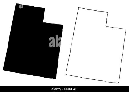 Utah map vector illustration, scribble sketch Utah map Stock Vector ...