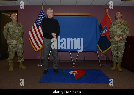 Larry Selman, artist of the “Cyclone Century,” speaks prior to the ...