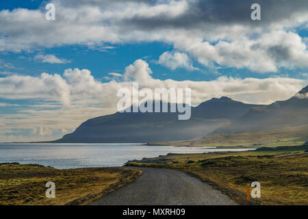 Empty Road, Vattarnes, Reydarfjordur, Eastern Iceland Stock Photo - Alamy