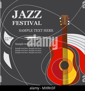 Musical instrumental concert poster with rock and classic musical ...