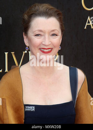 London, UK. Lesley Manville at Mastercard sponsored 2025 Olivier Awards ...