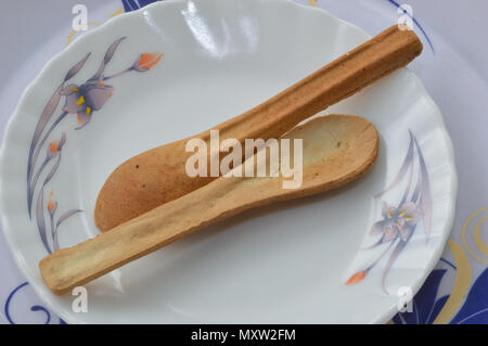 Edible spoon, Kolkata Stock Photo - Alamy