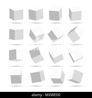 Set of basic 3d shapes. Black geometric solids on a white background. Vector illustration Stock ...