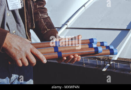 Pilot displaying 'Burn in place pyrotechnic Silver iodide flares' Stock ...