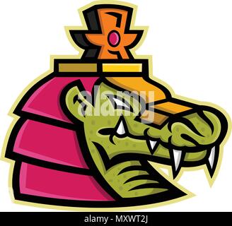 Mascot icon illustration of head of Sobek, Sebek, Sochet, Sobk or Sobki ...