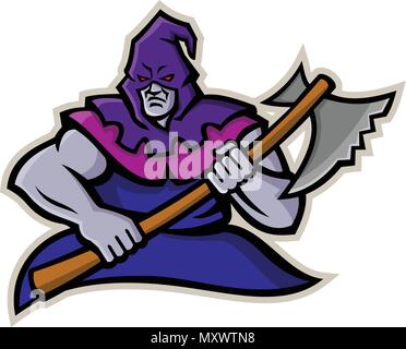 Medieval executioner icon cartoon vector. Medieval axe character ...
