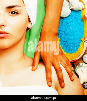 stock photo attractive lady getting spa treatment in salon, clos Stock ...