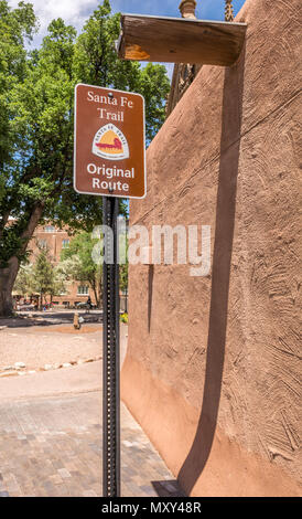 Santa Fe Trail sign near Pecos, New Mexico, United States of America ...