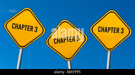 chapter 4 - yellow signs with blue sky Stock Photo - Alamy