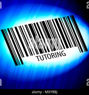 Tutoring, barcode with blue Background Stock Photo - Alamy