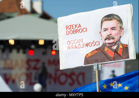 Jaroslaw Kaczynski as Joseph Stalin during anti government protest in ...