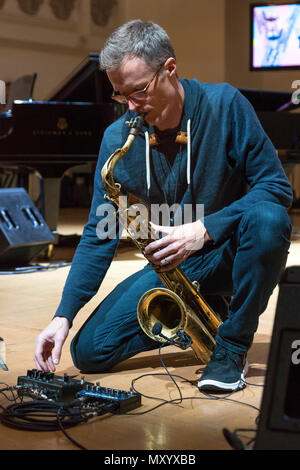 Bob Reynolds Quartet, sound check at London Saxophone Festival, Cadogan ...