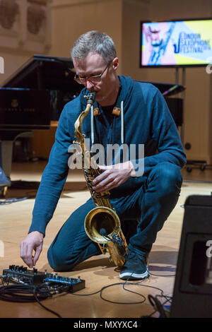 Bob Reynolds Quartet, sound check at London Saxophone Festival, Cadogan ...