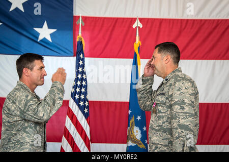 Lt. Col. Bobby Buckner, right, 23d Aircraft Maintenance Squadron ...