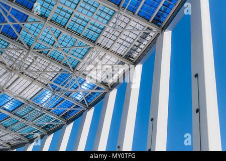 Elements of the stadium construction. Construction of the stadium roof ...
