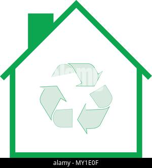 recycle sign and house shape vector illustration Stock Vector Image ...