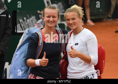 Barbora Krejcikova & Katerina Siniakova of the Czech Republic in action ...