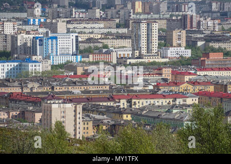 Murmansk, Russia-June 5, 2015: The urban landscape of the Murmansk ...
