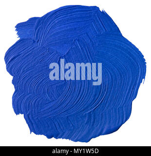 Blue Acrylic Paint Round Blot Cutout Stock Photo - Alamy