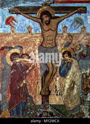 Svetitskhoveli fresco. Crucifixion Stock Photo - Alamy