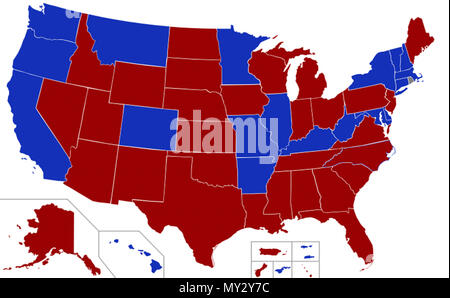 . English: A map of the party affiliations of the current Governors of ...
