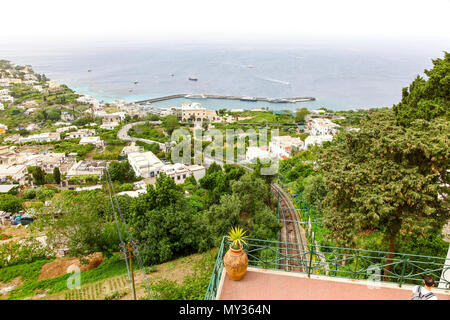 Italy Isle of Capri Funicular Railway Stock Photo - Alamy