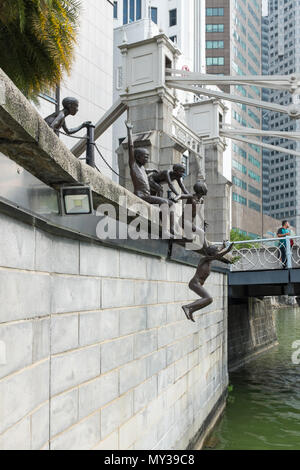 The First Generation sculpture by Chong Far Cheong on the bank of the ...