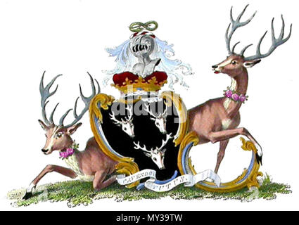 . English: Coat of arms Duke of Devonshire. With the motto 'Cavendo ...