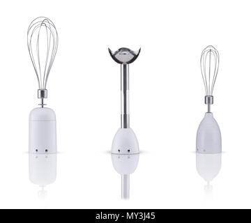 Kitchen appliances and cooking utensils isolated on white background ...