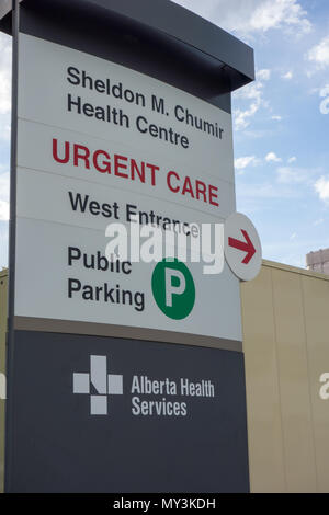 Alberta Health Services Sign; Entrance to the Sheldon M. Chumir Health ...