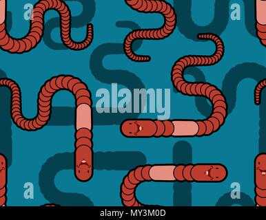 Earthworm pattern seamless. Earth Worm background. Vector illustration ...
